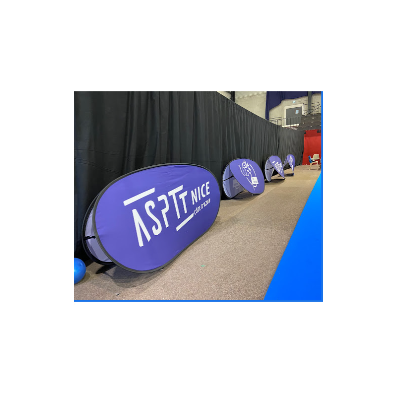 Impression logo sponsors stand golf extérieur