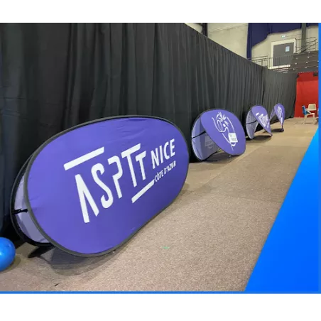 Impression logo sponsors stand golf extérieur