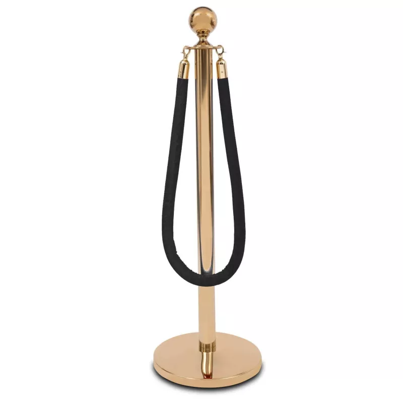 Cordon velour 160cm boucle dorée pour gestion de flux visiteurs